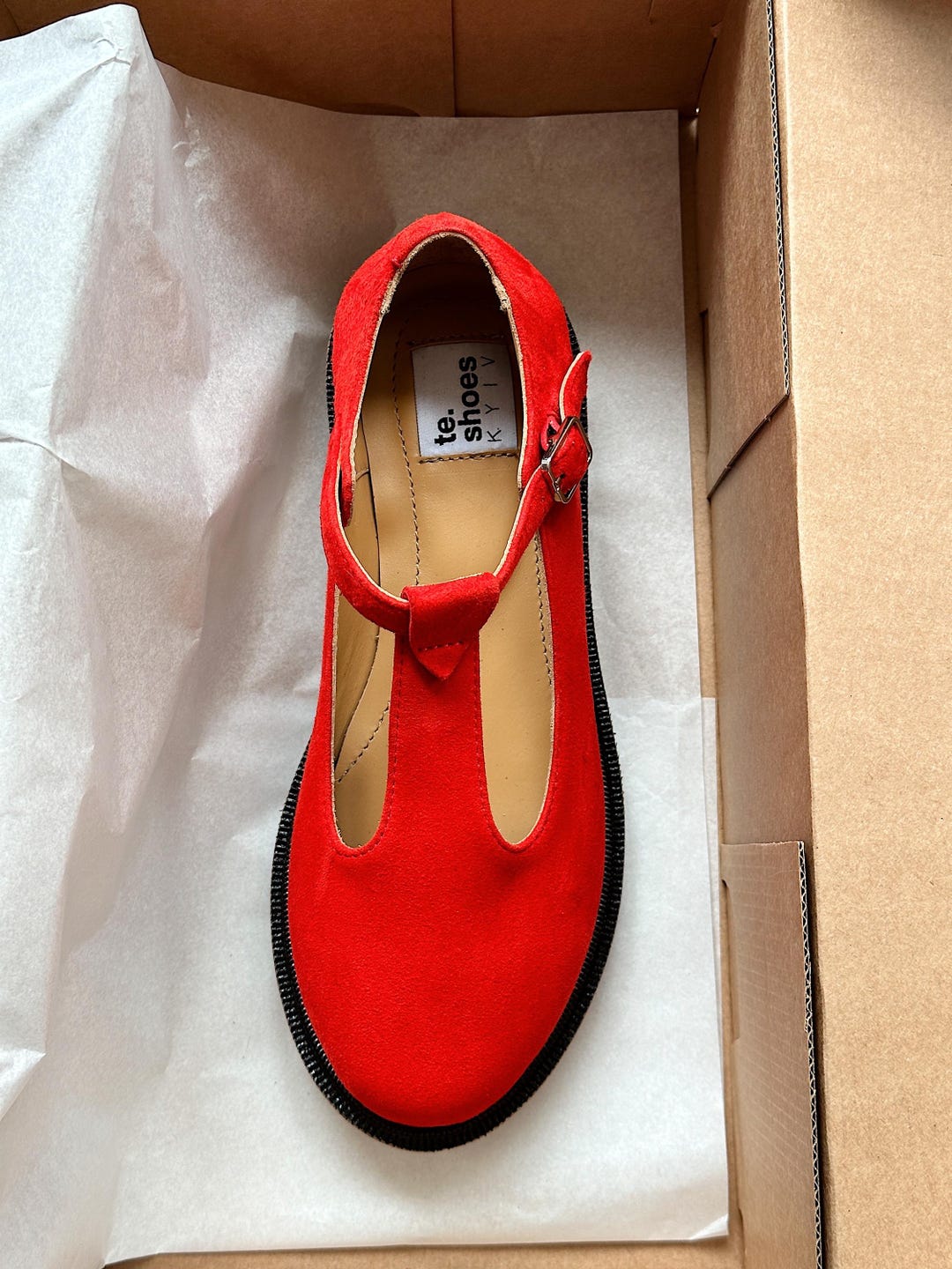 Red Leather Mary Janes Shoes Women, Vintage Barefoot Flats, Mary Janes ...