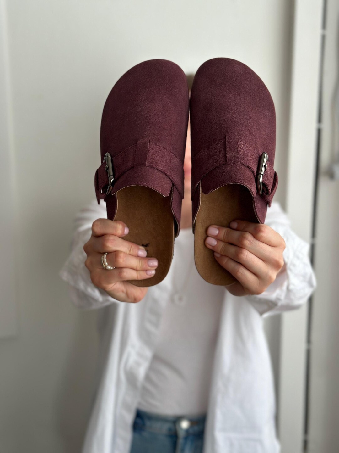 Burgundy Barefoot Clog Shoes, Barefoot Home Slippers, Barefoot Sandals ...