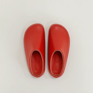 Red Shoes, Shoe Woman, Red Barefoot Shoes, Red Barefoot Clogs, Red ...
