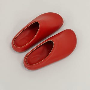 Red Shoes, Shoe Woman, Red Barefoot Shoes, Red Barefoot Clogs, Red ...