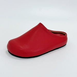 Red Shoes, Shoe Woman, Red Barefoot Shoes, Red Barefoot Clogs, Red ...
