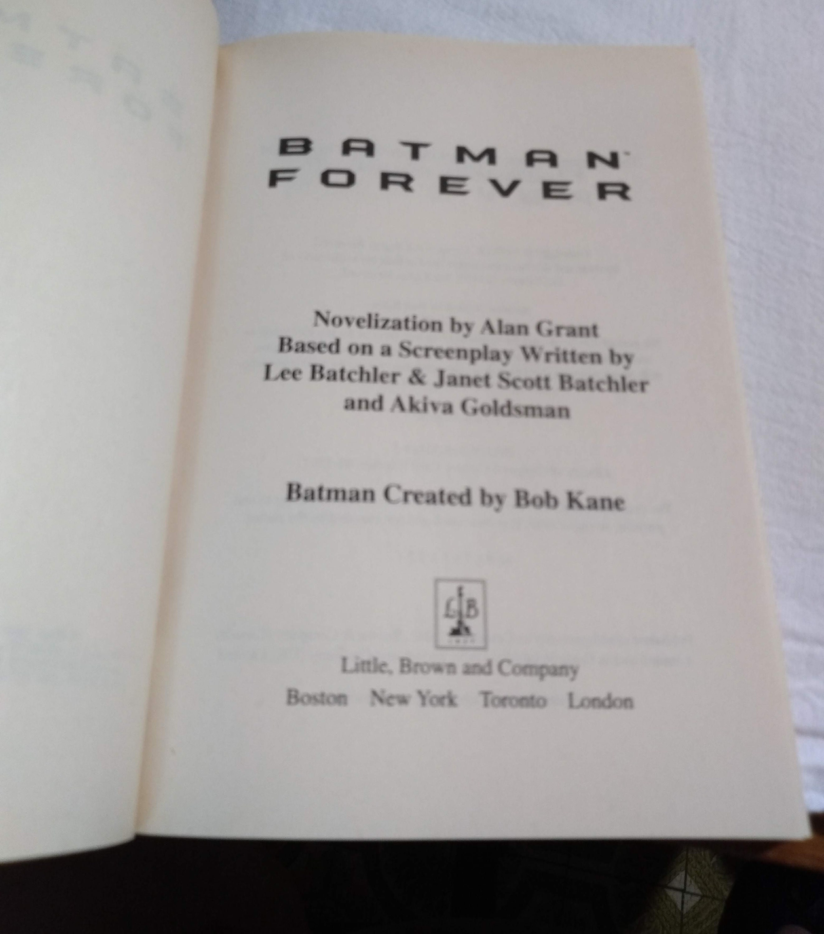 Vintage Book, Batman Forever, Novelization by Alan Grant, Screenplay by ...