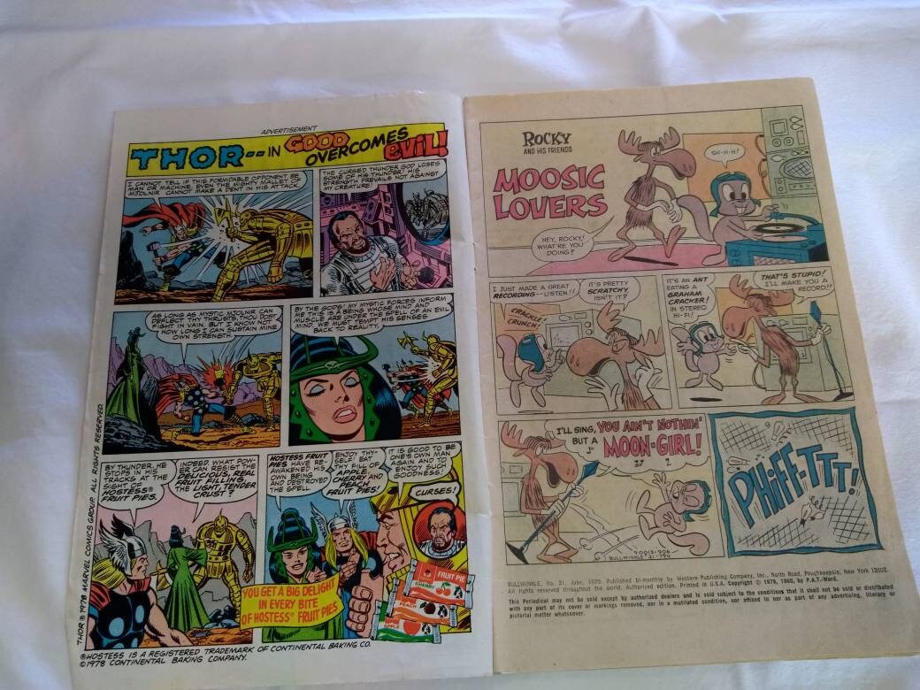 Vintage Whitman Comic, 'bullwinkie and Rocky', No. 21, June 1979 ...