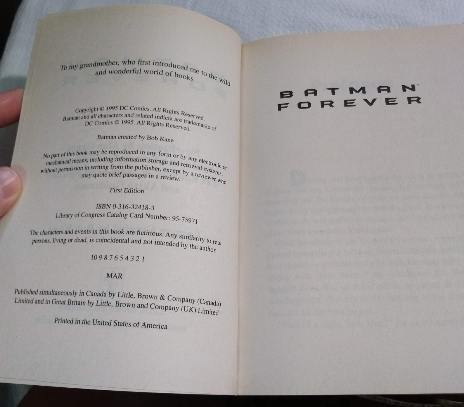 Vintage Book, Batman Forever, Novelization by Alan Grant, Screenplay by ...