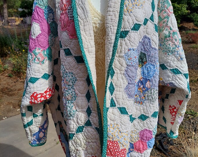 Antique Flower Garden Quilt Jacket - Etsy