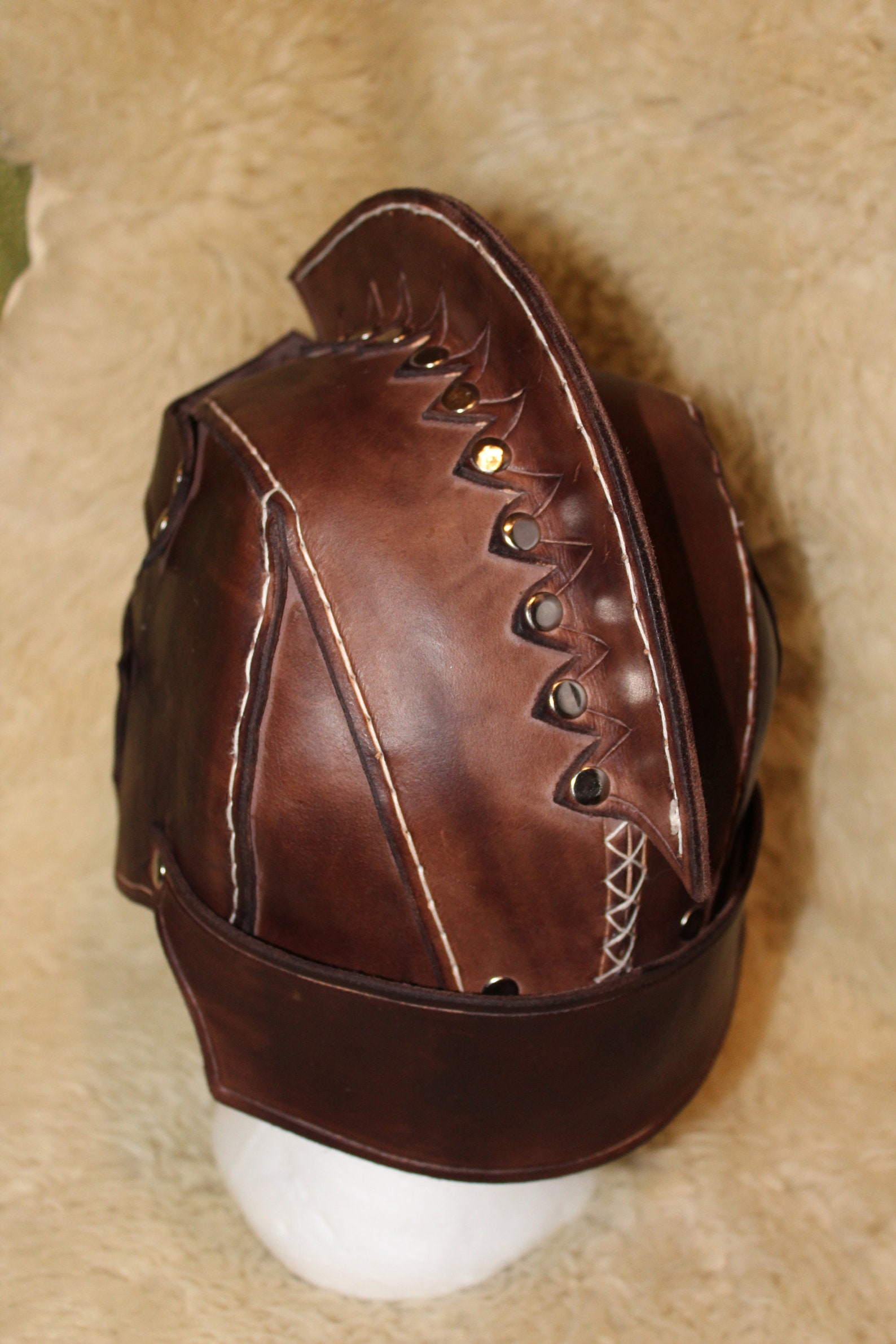 Leather Fantasy Helmet Based on Greek Design - Etsy