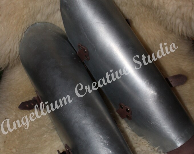 Metal Shin Guard With Leather Underlay, Geralts Bear Armor Set ...