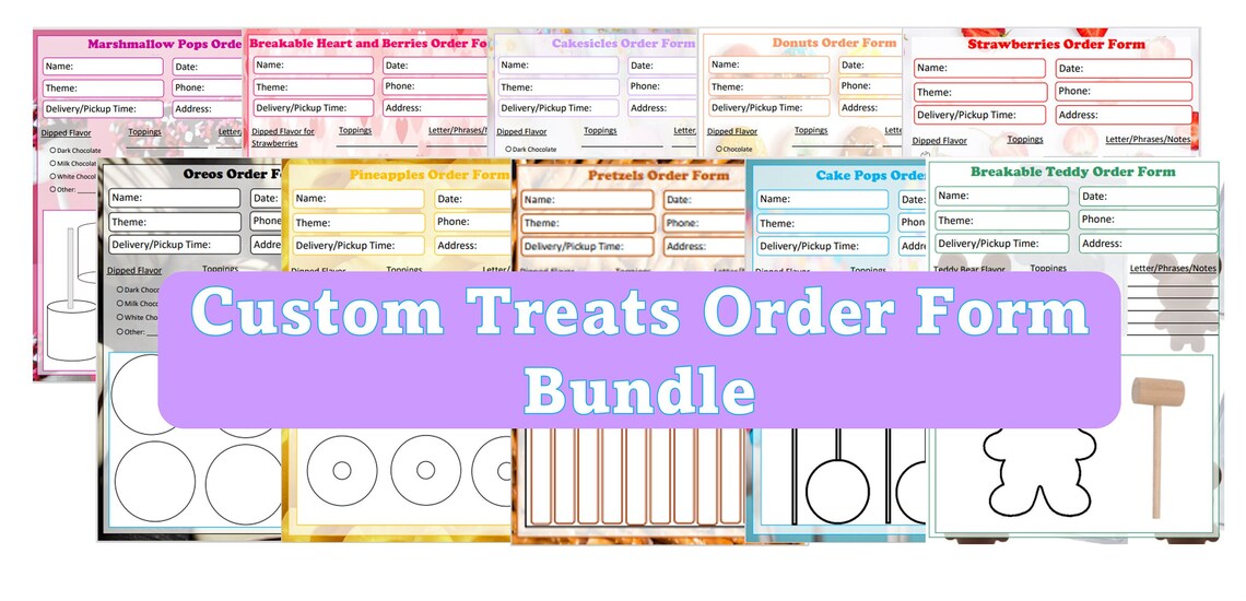 Custom Treats Order Form Bundle - Etsy