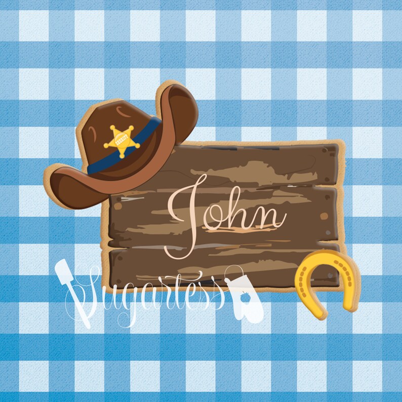 Cowboy Rustic Wood Plank Plaque Name Tag Cookie Cutter | Etsy