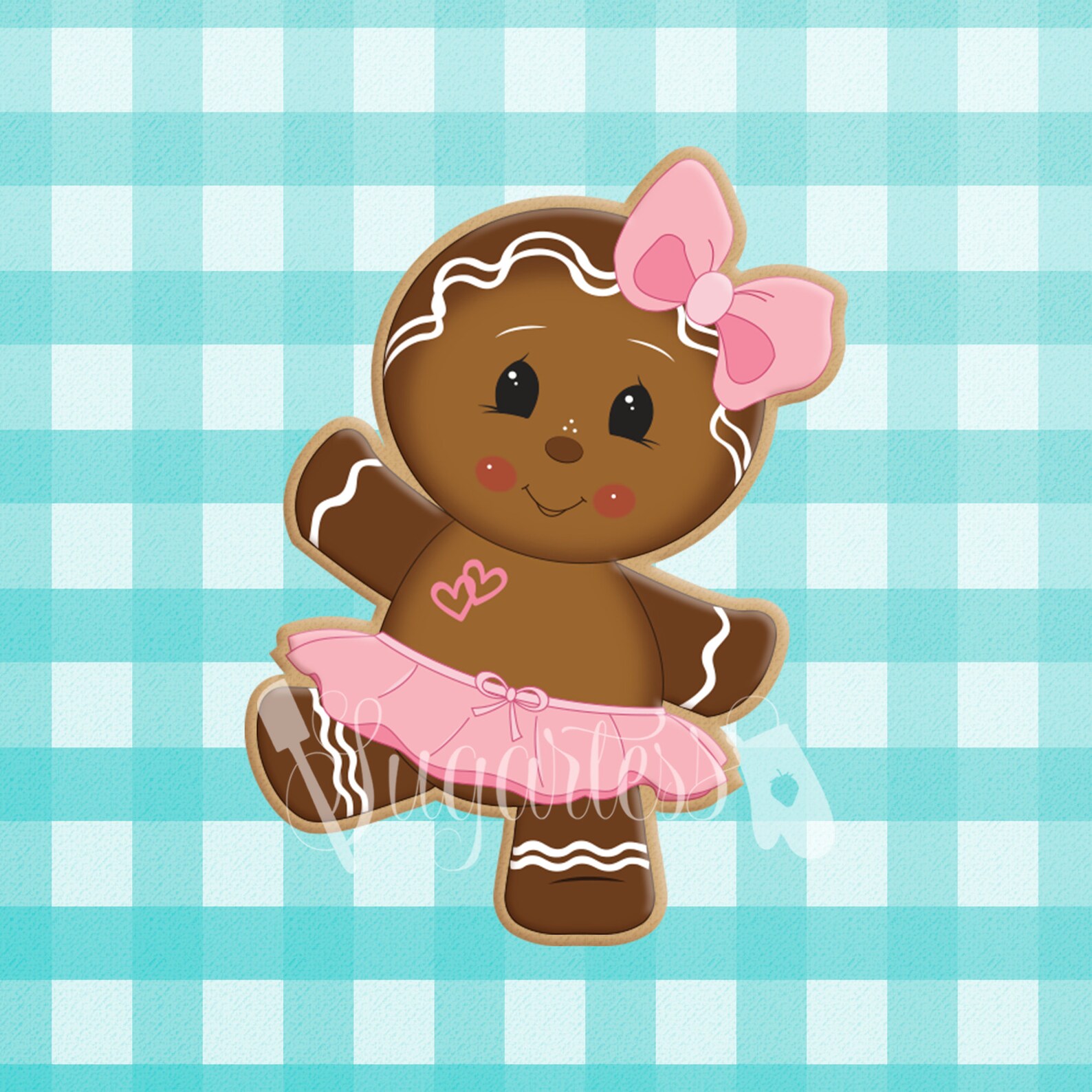 Dancing Ballerina Gingerbread Girl With Head Bow Christmas - Etsy