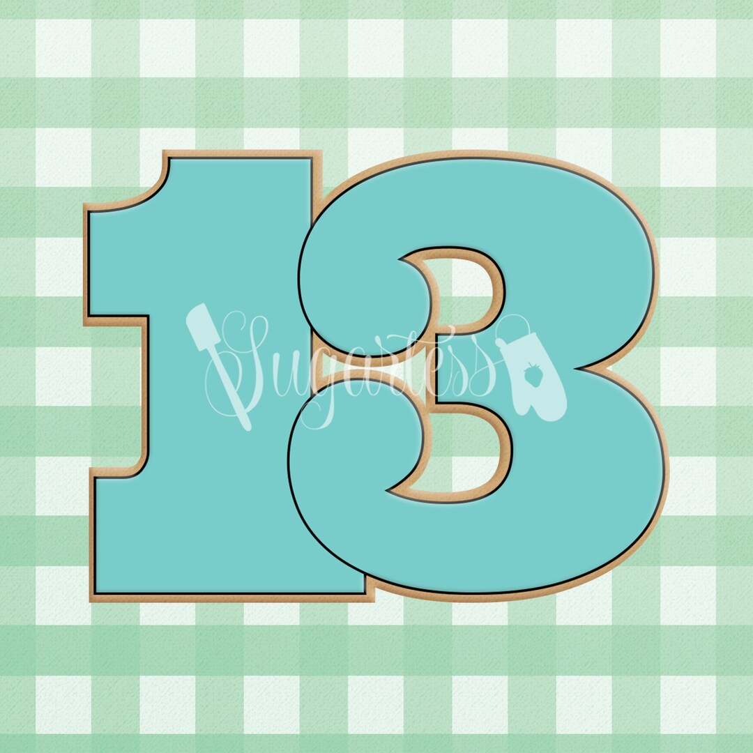 Number Thirteen 13 Cookie Cutter Thirteenth Birthday Party Celebration ... Number Thirteen 13 Cookie Cutter Thirteenth Birthday Party Celebration ...