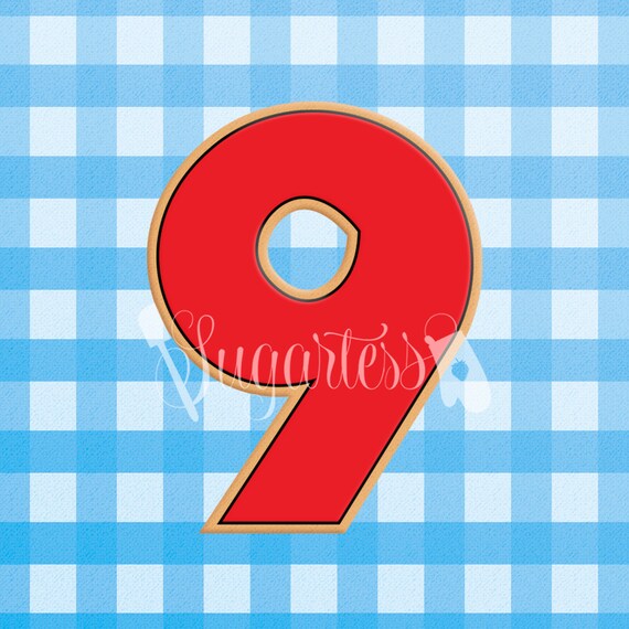 Block Number 9 Nine With Cutout Center Cookie Cutter | Etsy