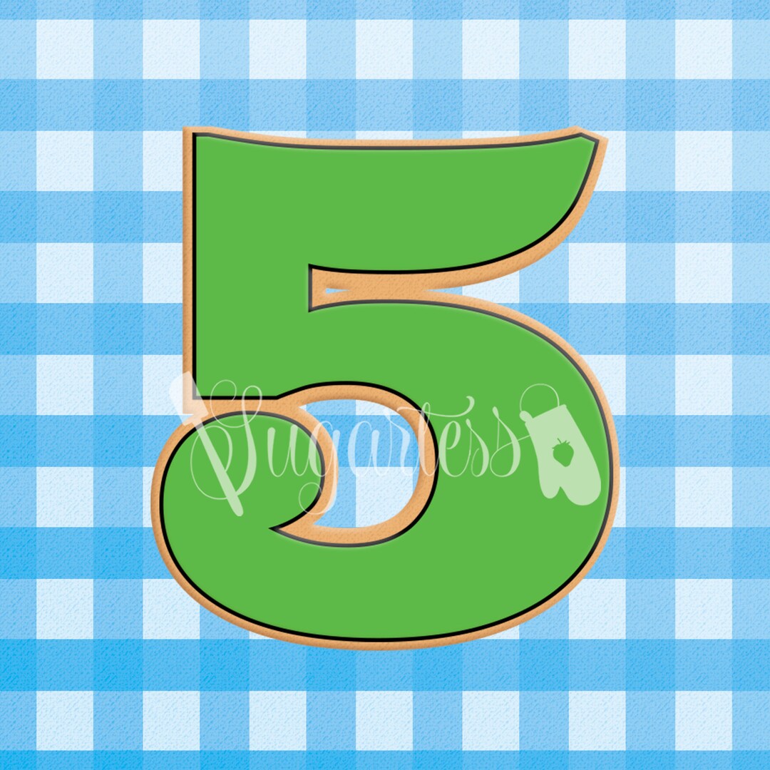 Serif Block Number 5 Five Cookie Cutter - Etsy