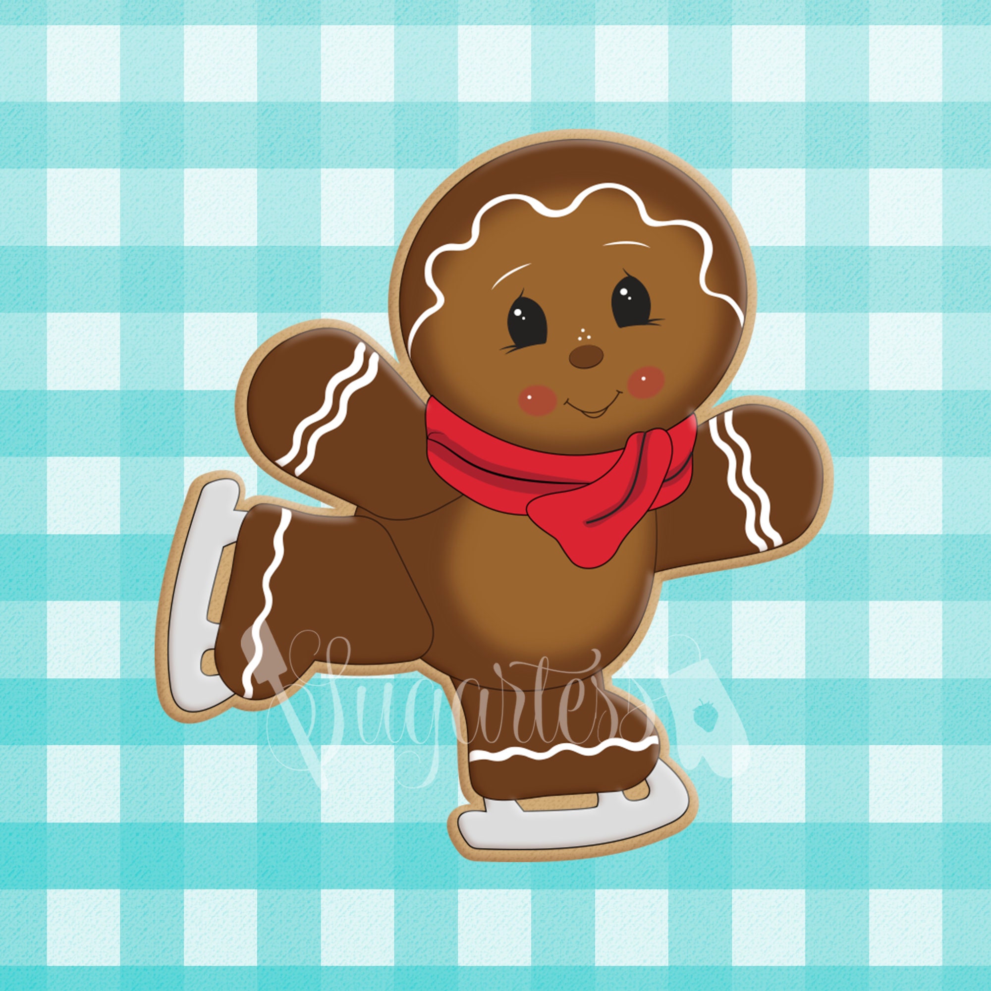 Ice Skating Gingerbread Man Christmas Cookie Cutter | Etsy