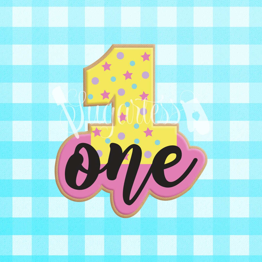 Bold Script One Lettered Number Cookie Cutter, PYO Stencil, Piping ...
