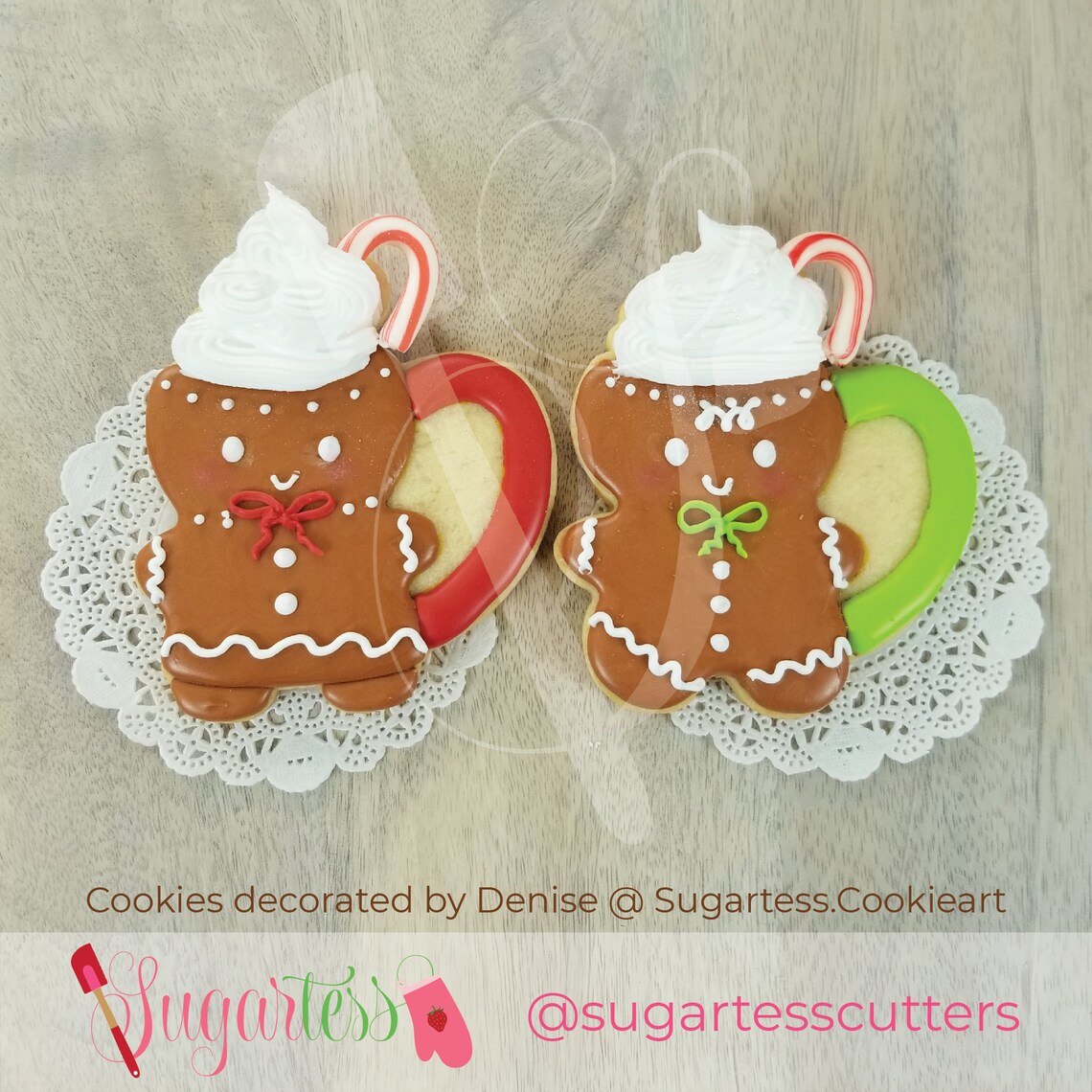 Gingerbread Man Mug Cup With Cream Dollop and Candy Cane - Etsy