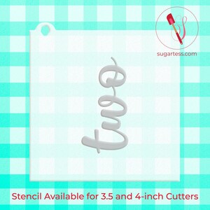 Vertical Script Two Lettered Number Cookie Cutter and Cookie Stencil ...
