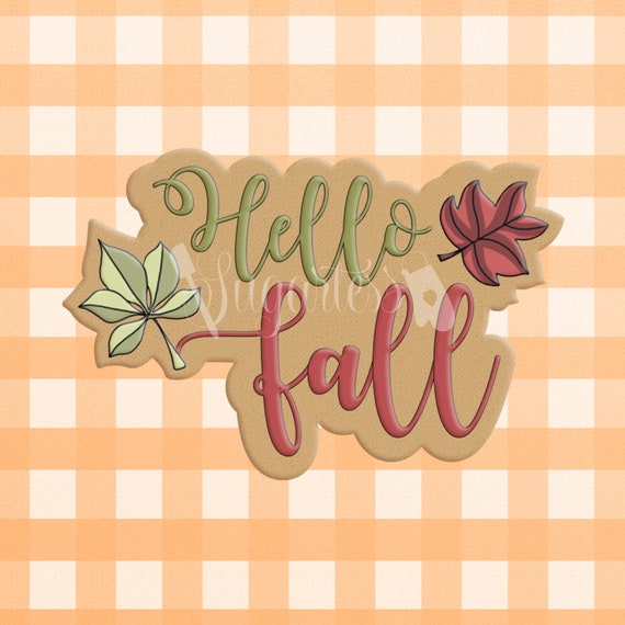 Hello Fall Cursive Letter Word Plaque Cookie Cutter | Etsy