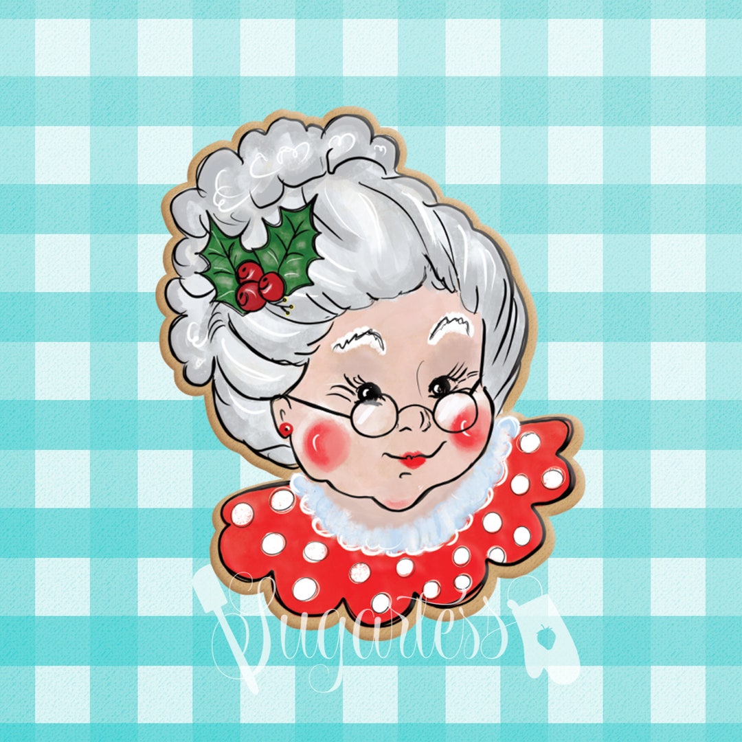 Classic Mrs. Claus Head Bust Cookie Cutter - Etsy