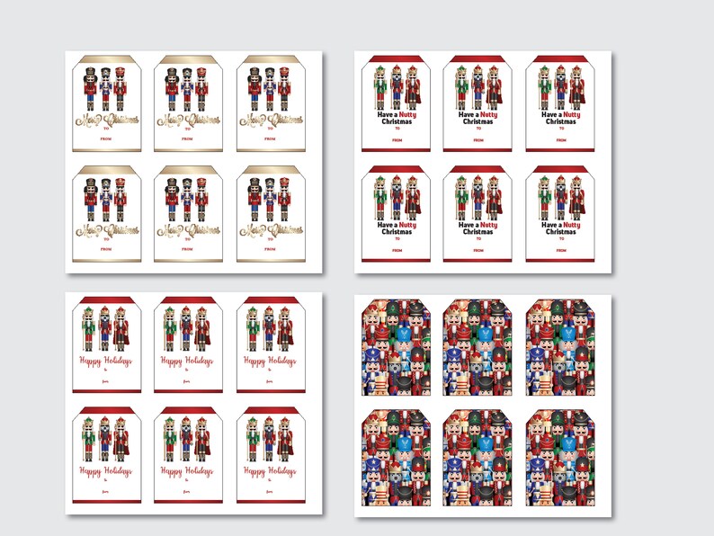 Editable Nutcracker Gift Tags, Christmas Tag, Favor Tags, Nutcracker ...