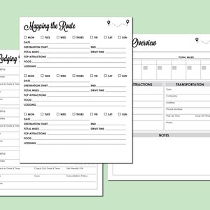 Printable Road Trip Planner | Editable PDF | Trip Itinerary Planner ...