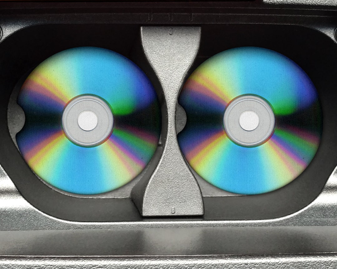 Compact Disc Print - CD Print - Rubber Neoprene Car Coaster (set of 2 ...