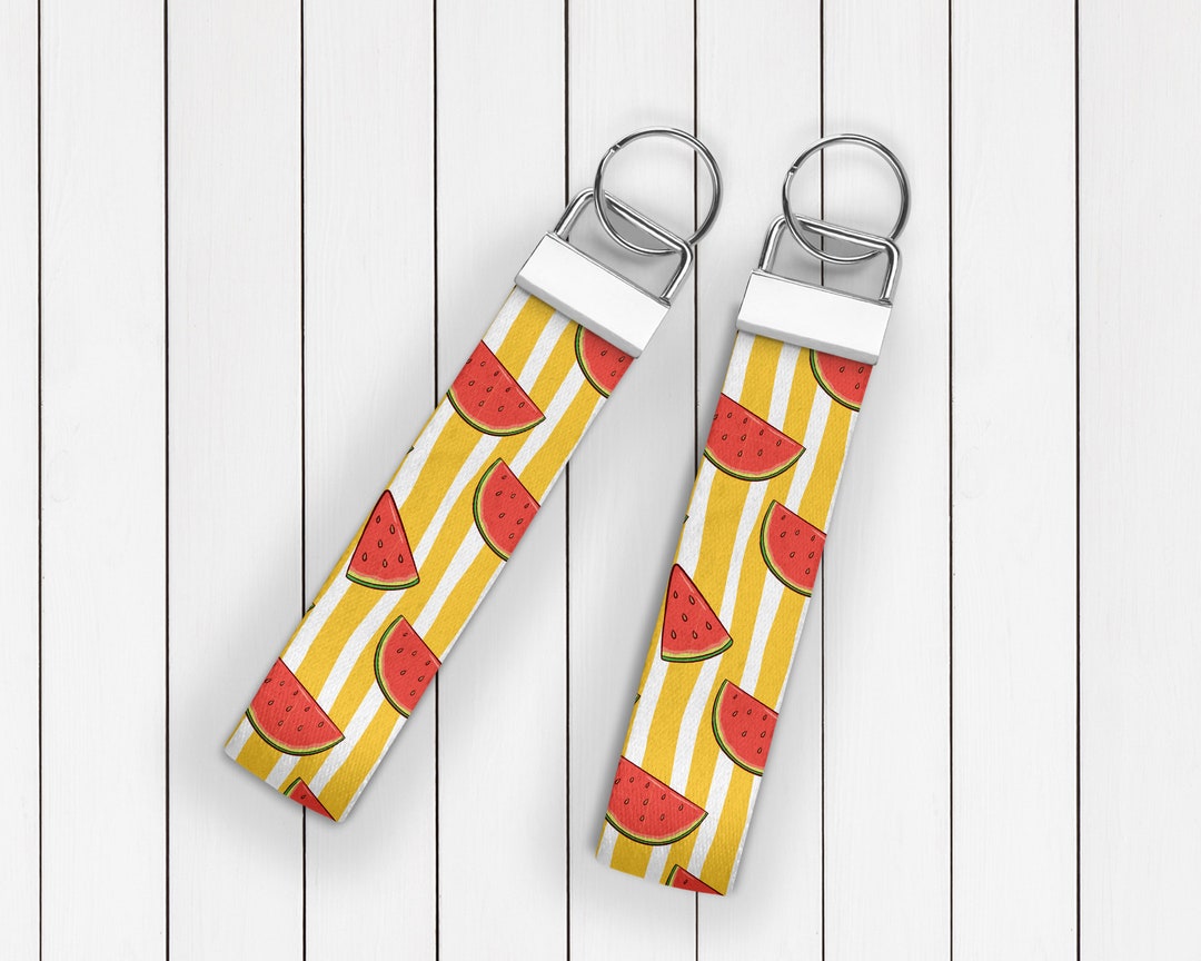 Watermelons & Stripes Pattern Print Wristlet Key Fob - Etsy
