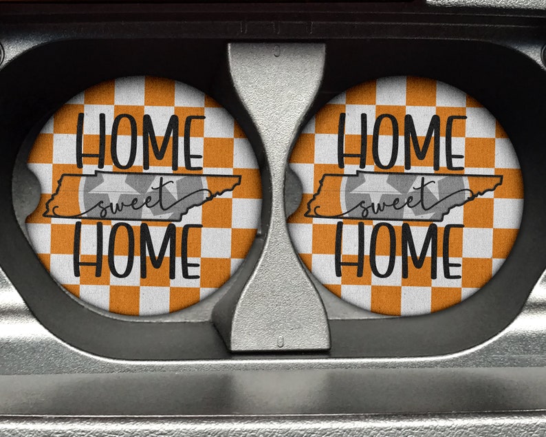 Home Sweet Home Tennessee Car Coaster | Tennessee Volunteers Colors - 2 ...