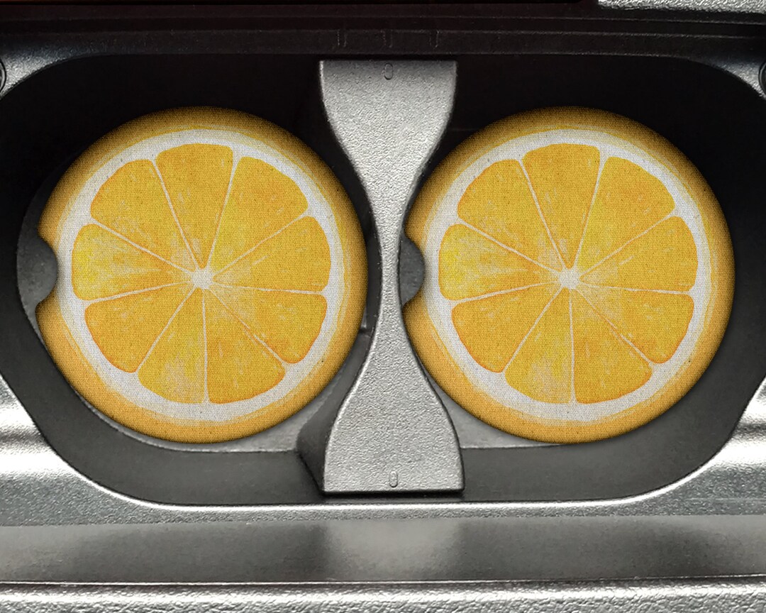 Orange Fruit Slice Car Coaster - 2.75in Rubber Neoprene Car Coaster ...