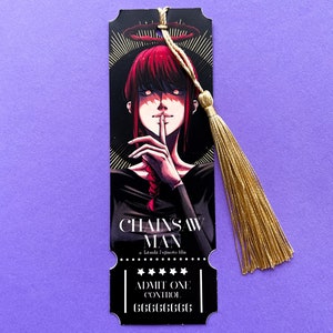 CHAINSAW Makima Fami Yoru Gold Tassel Bookmarks - Etsy