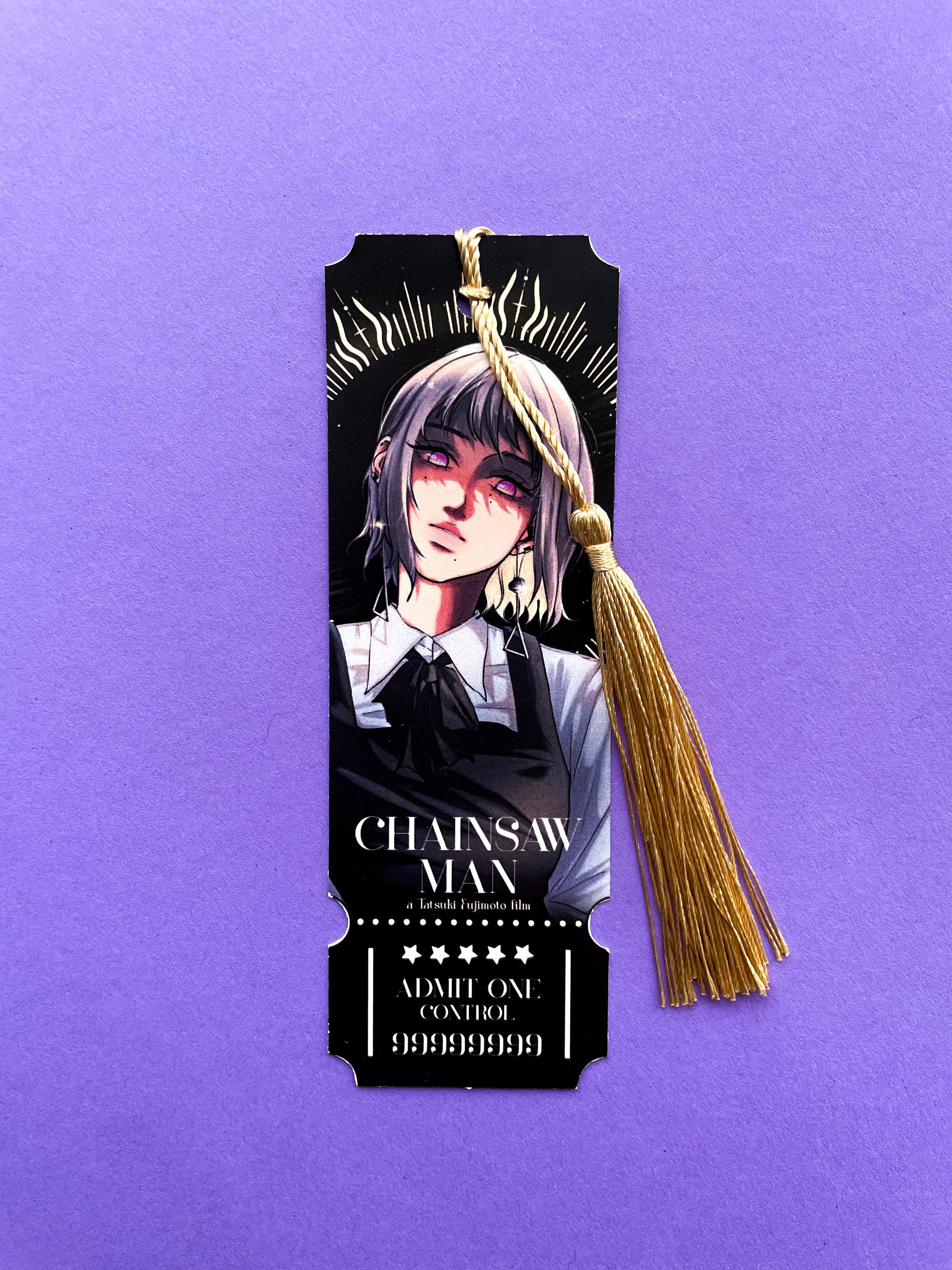 CHAINSAW Makima Fami Yoru Gold Tassel Bookmarks - Etsy