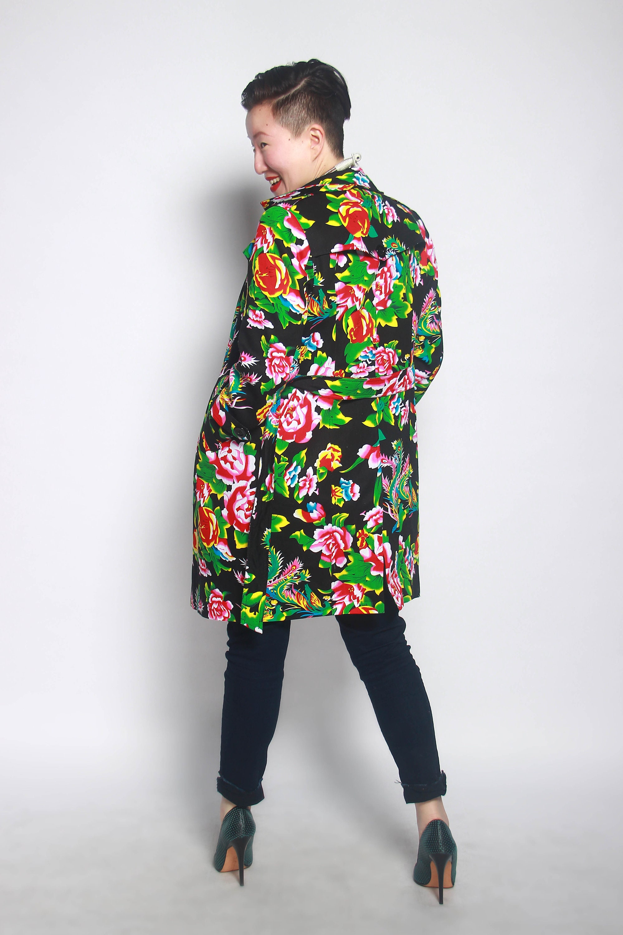 Dongbei Flower Trench Coat - Etsy
