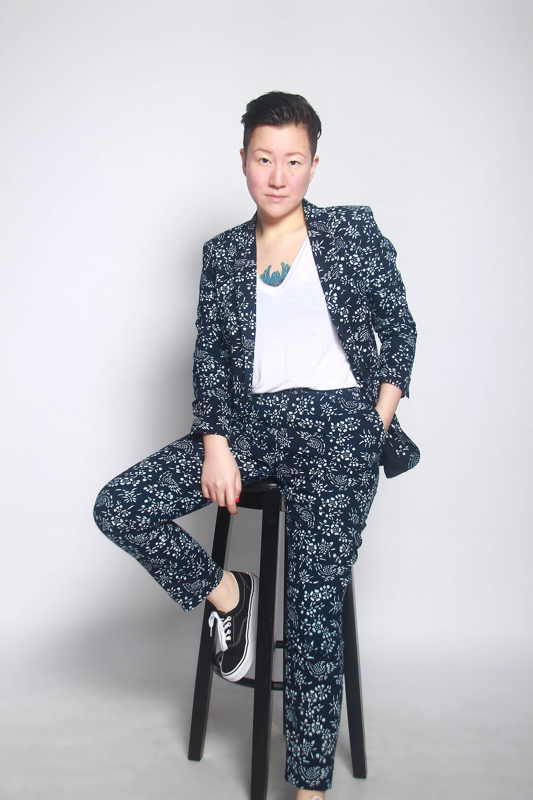 Nankeen Indigo Little Bird Floral Suit - Etsy