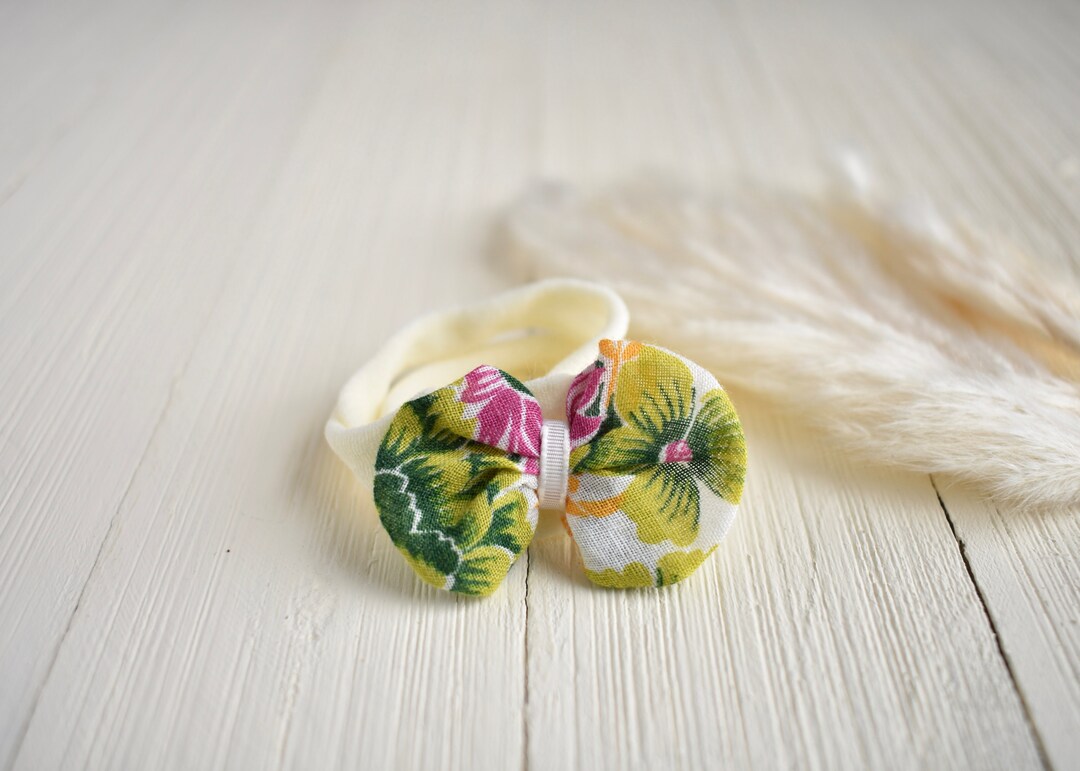 Vintage Handkerchief Bubble Bow With Nylon Headband - Etsy