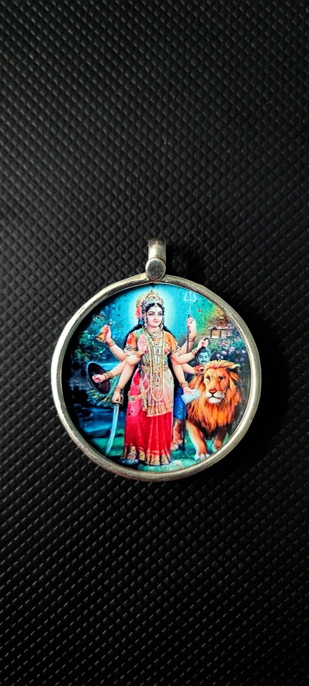 Handmade Sterling Silver Maa Durga Photo Pendant Necklace - Etsy