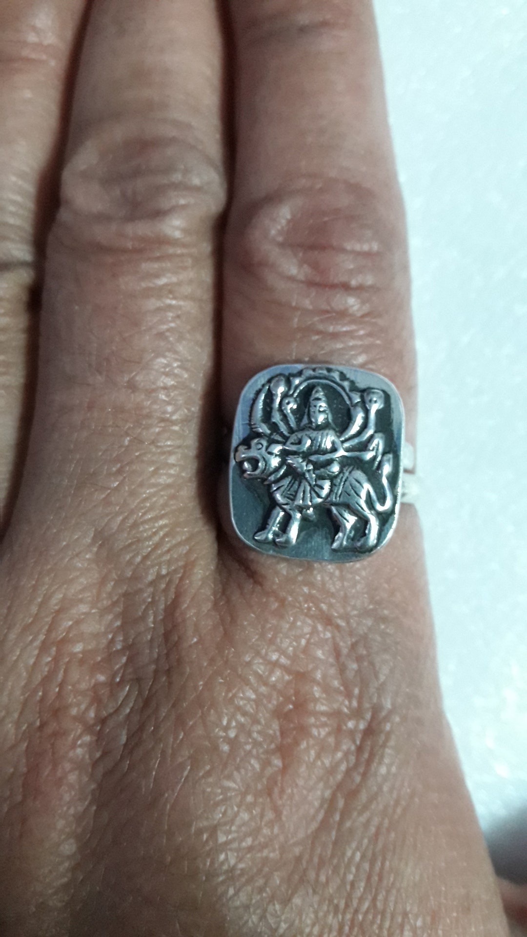 Handmade Hammered 92.5 Sterling Silver Hindu Warrior Mahavidhya Goddess ...