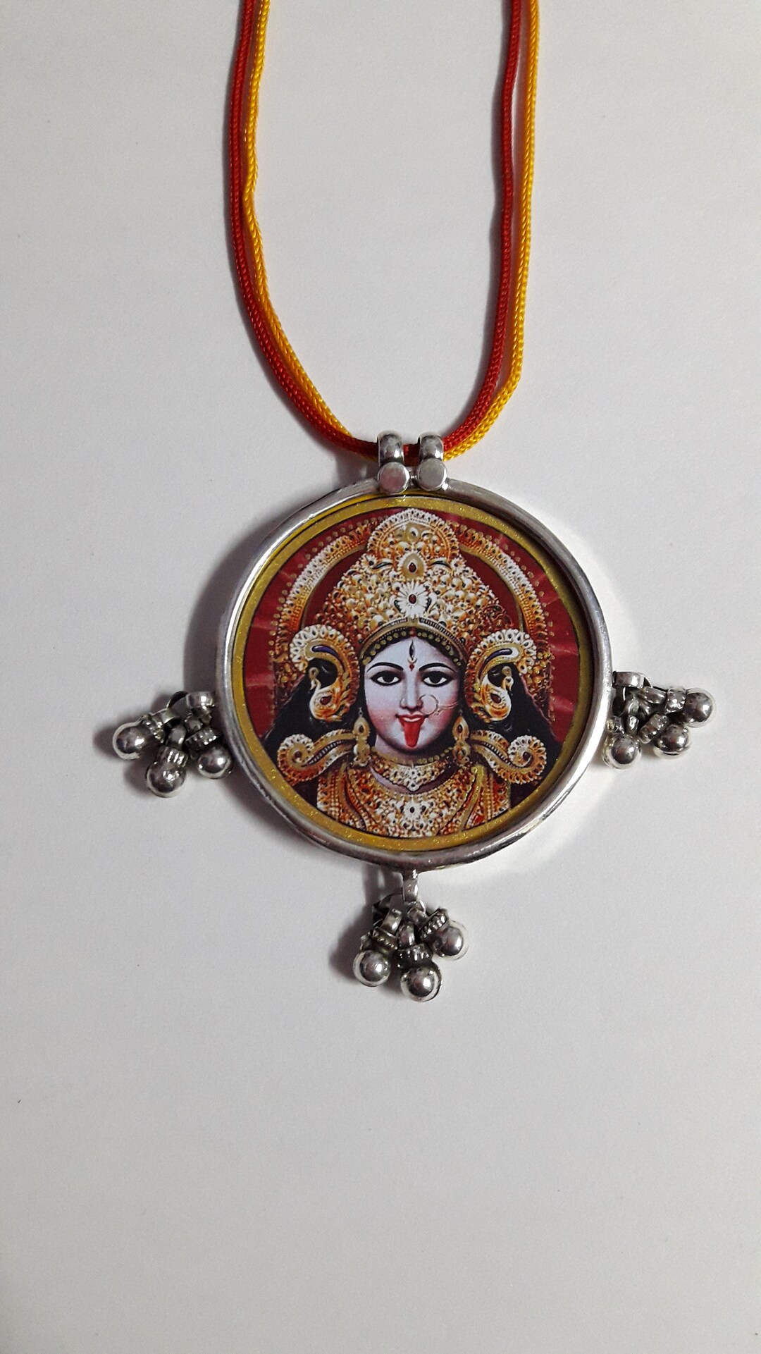 Sterling Silver Goddess Kali Mata Photo Pendant With Bells - Etsy
