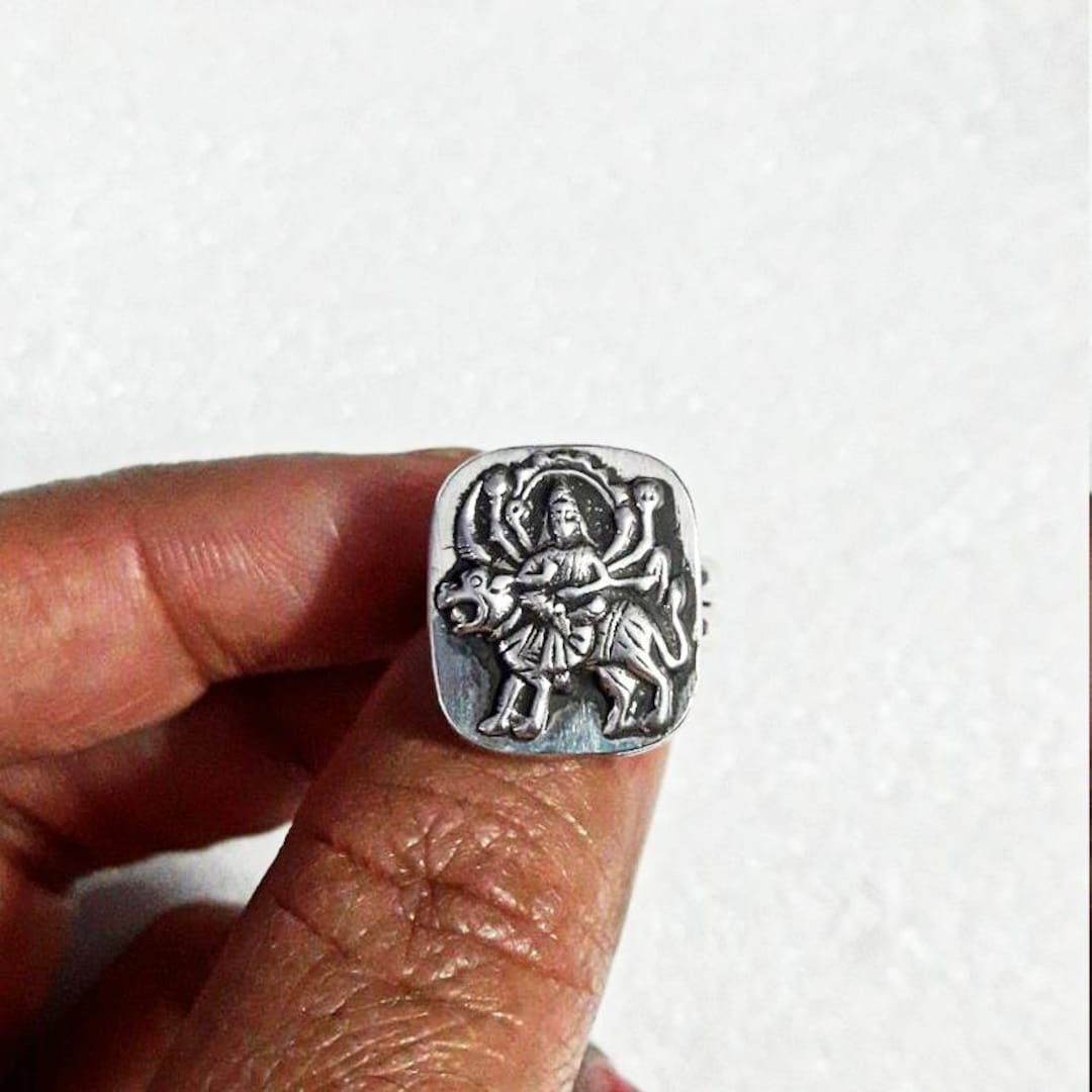 Handmade Sterling Silver Durga Mata Ring: Hindu Warrior Goddess - Etsy