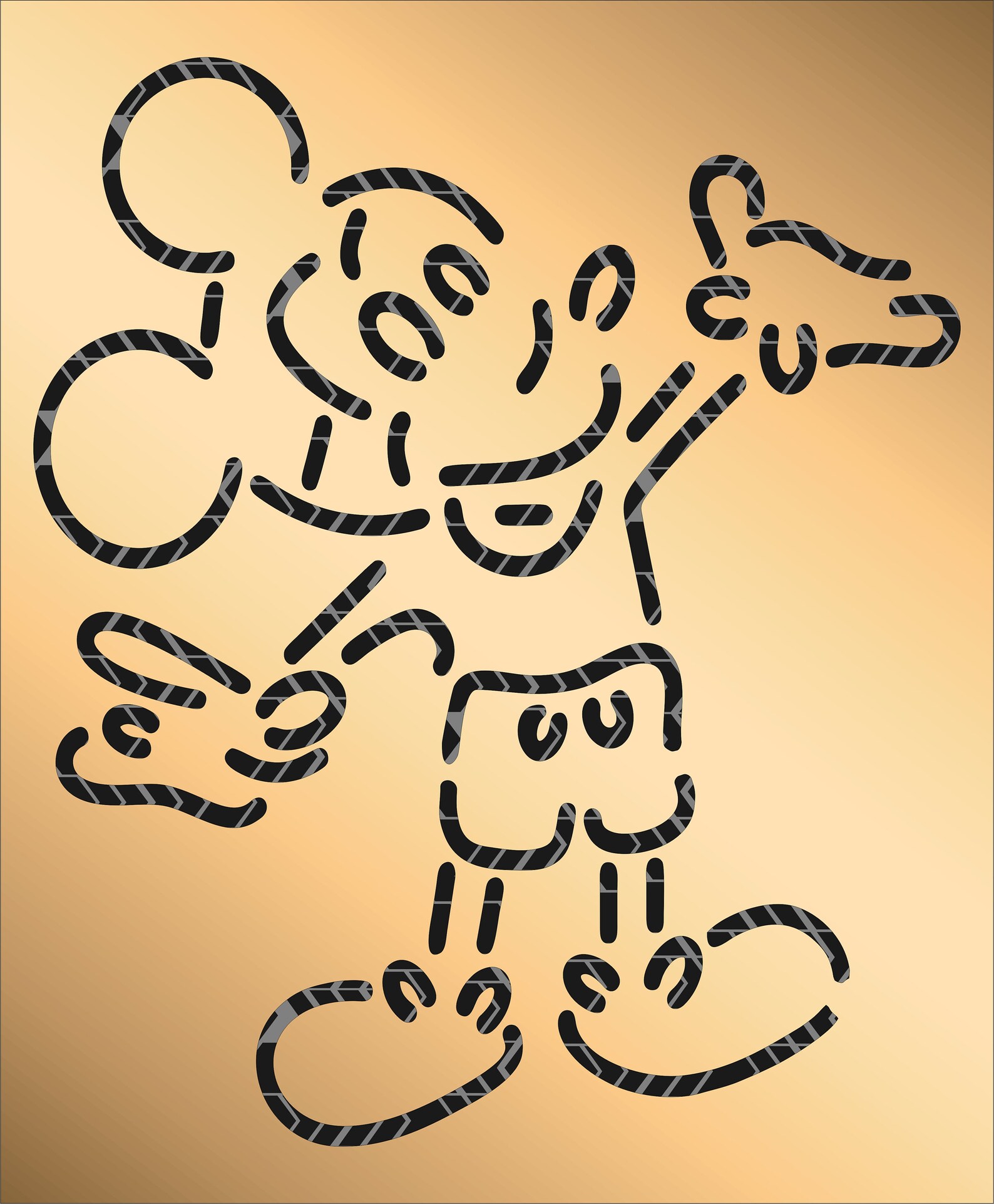 Mickey mouse Svg Dxf Dwg CDR Files Room Screen Divider CNC | Etsy