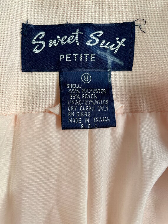 1980s Sweet Suit Brand Pastel Pink Blazer with Angled… - Gem