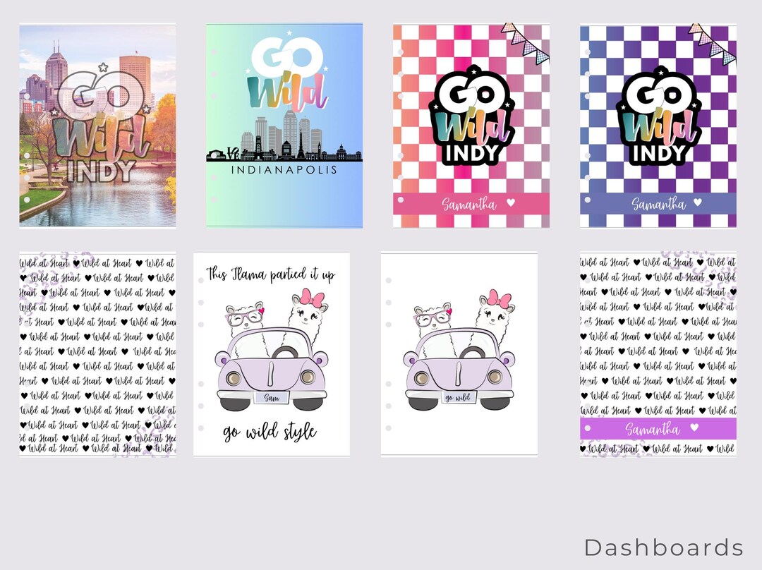 Go Wild Planner Insert Dash Boards for Your PM MM GM, A5, A6, Half Page ...