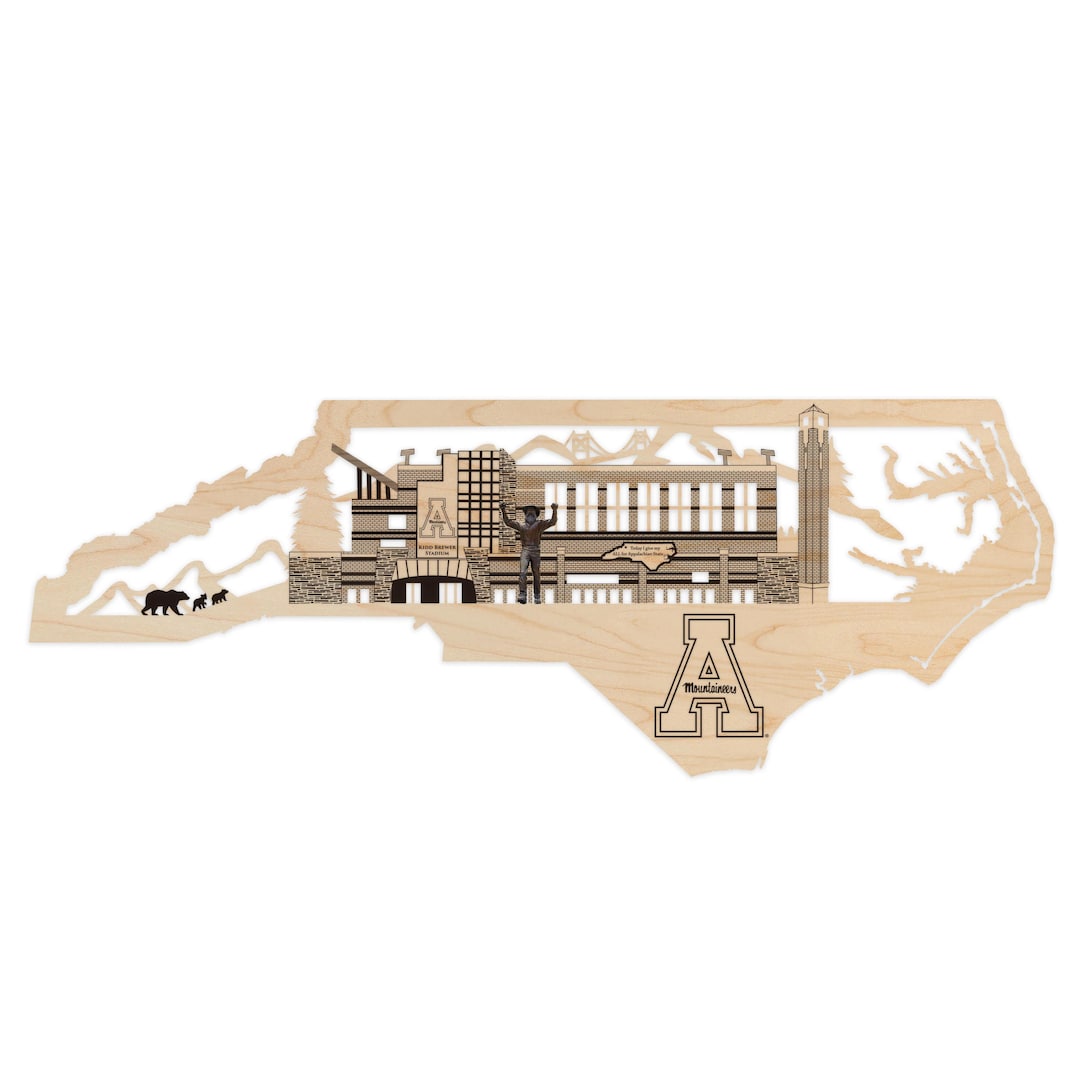 Appalachian State University Skyline Wall Hanging - Crafted From Cherry ...