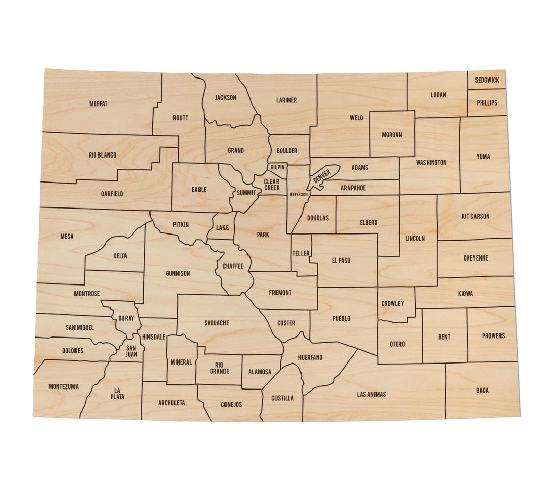 Colorado County Map Wall Hanging - Crafted From Cherry or Maple Wood - Etsy