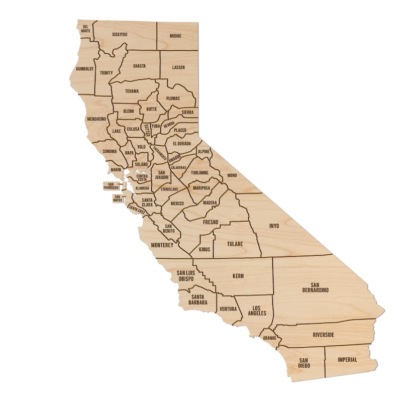 Map of California - Etsy