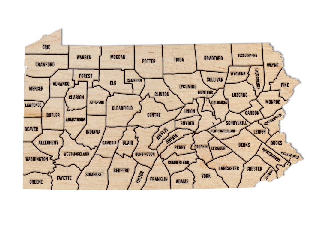 County State Map All 50 States Available Crafted From Cherry or Maple ...