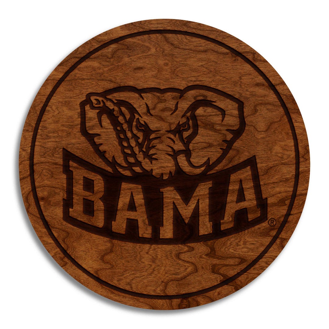 University of Alabama Big Al Coaster Crafted From Cherry or Maple Wood ...