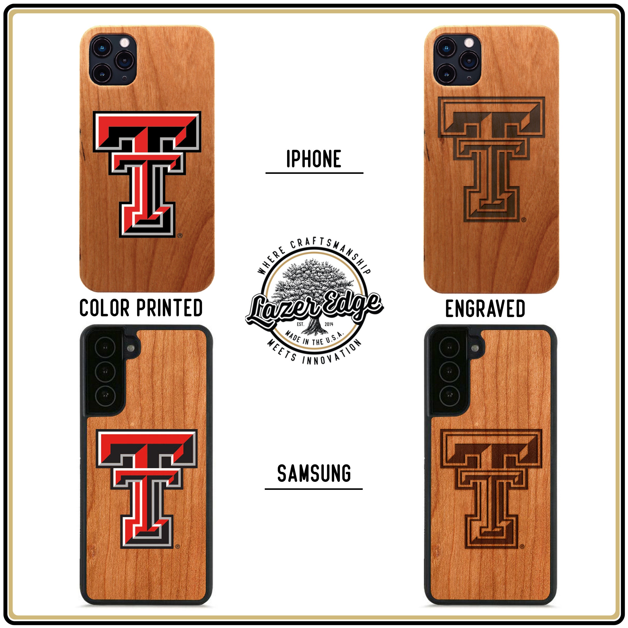 Texas Tech Engraved/Color Printed Phone Case | Etsy