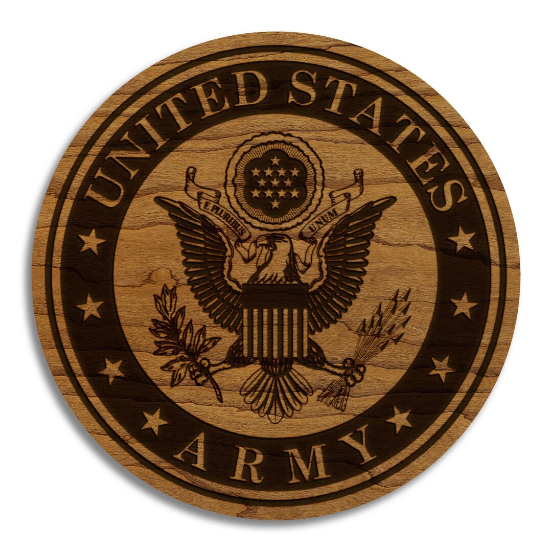 United States Army Seal Coaster - Crafted From Cherry or Maple Wood - Etsy