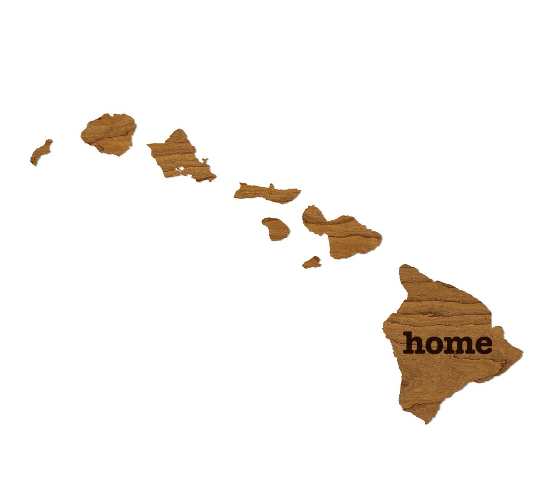 Hawaii Home State Map Wall Hanging - Crafted From Cherry or Maple Wood ...