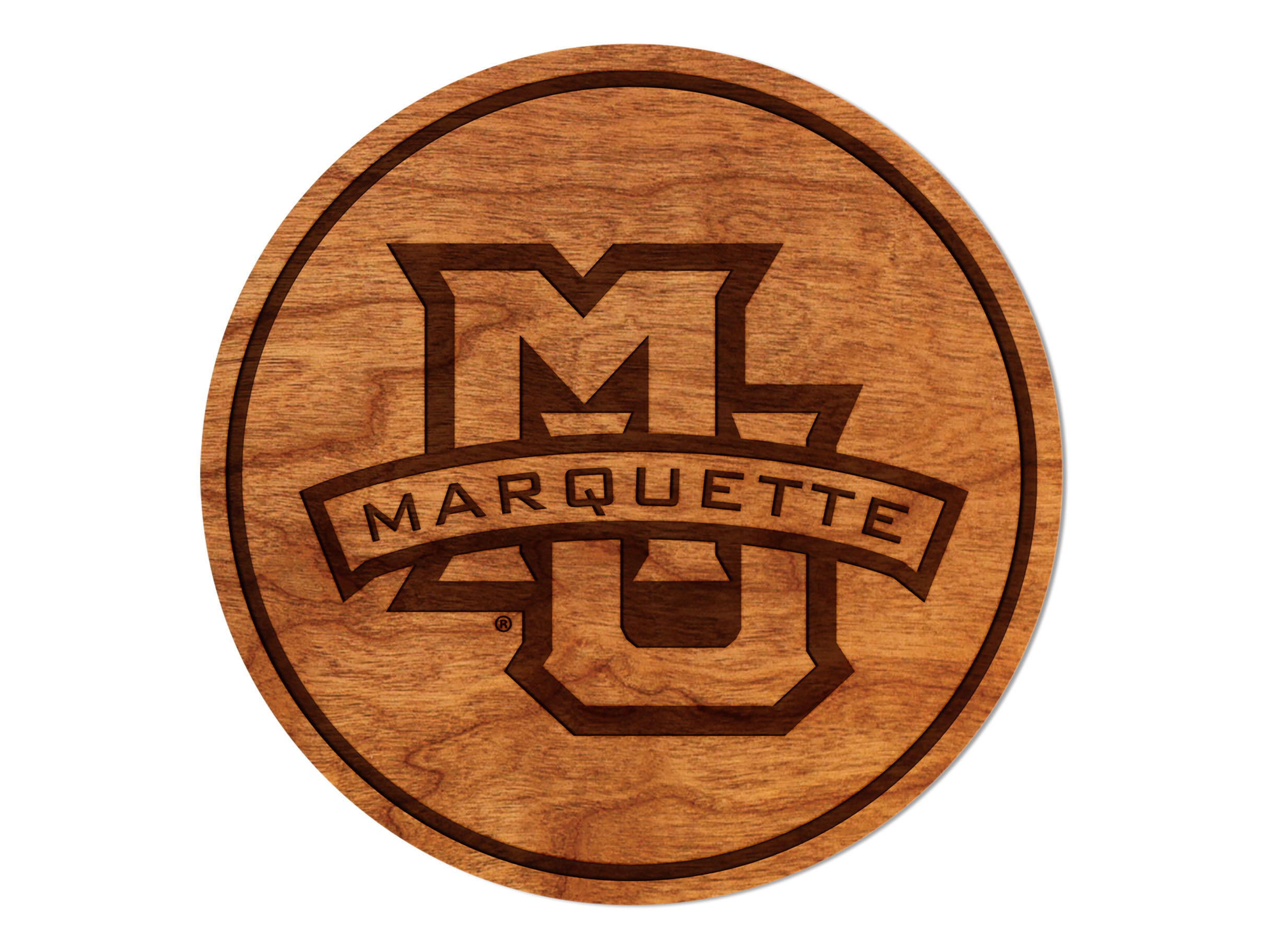 Marquette University Logo Coaster Crafted from Cherry or | Etsy